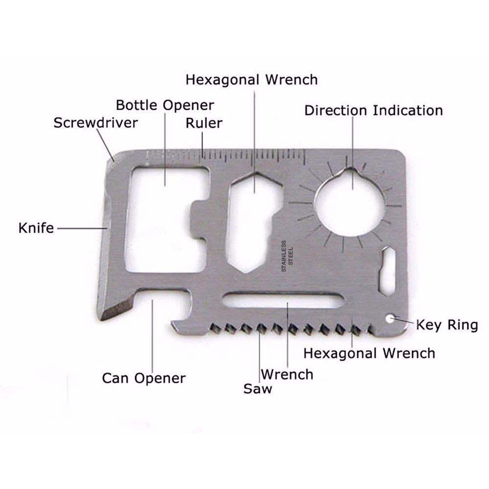 10 in 1 Credit Card Multi Tool Bottle Opener